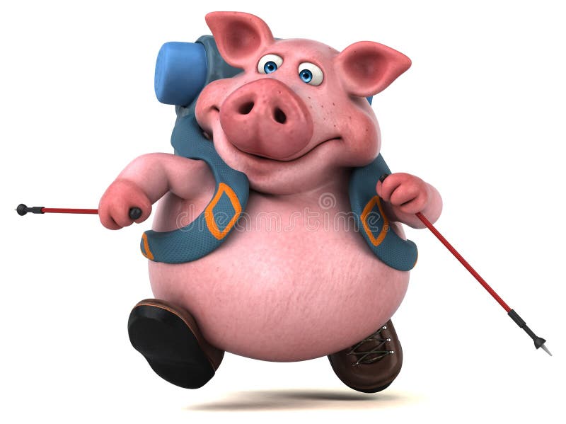 Backpacker Pig Cartoon Character Stock Illustrations – 46 Backpacker ...