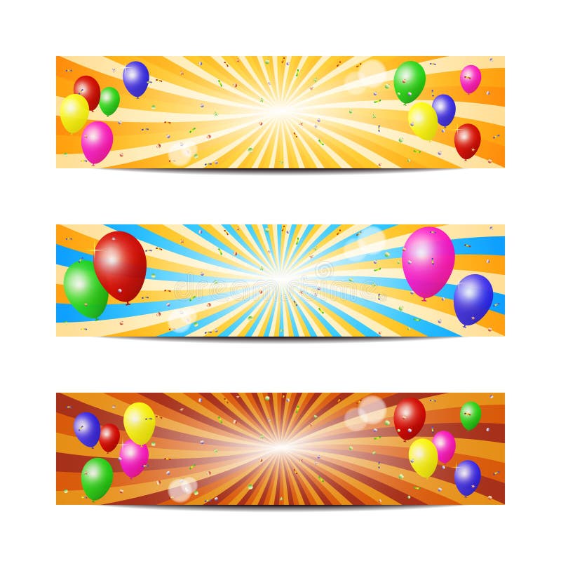 Fun balloons banners stock vector. Illustration of gloss - 26260056