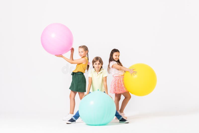 Fun with balloons stock photo. Image of colorful, smile - 165389882