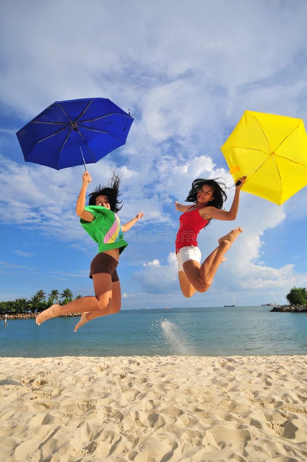 Fun at the Beach 93 stock image. Image of girl, fluffy - 6181387