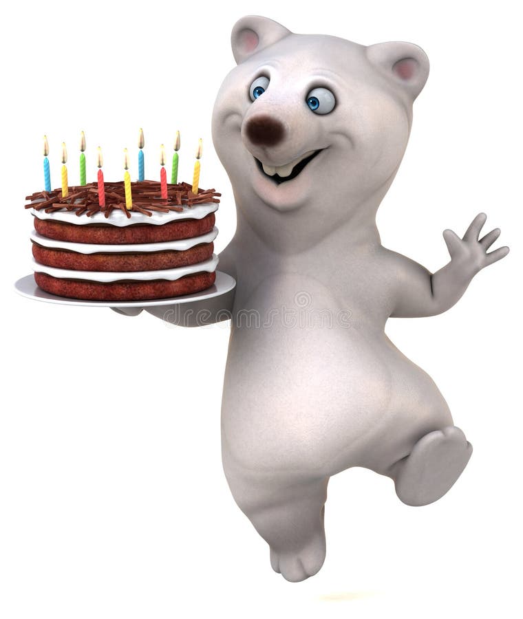 Fun bear - 3D Illustration stock illustration. Illustration of cream ...