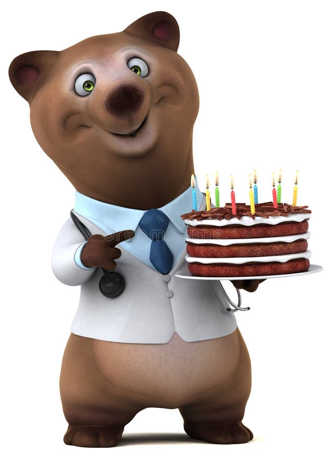Fun bear - 3D Illustration stock illustration. Illustration of bear ...