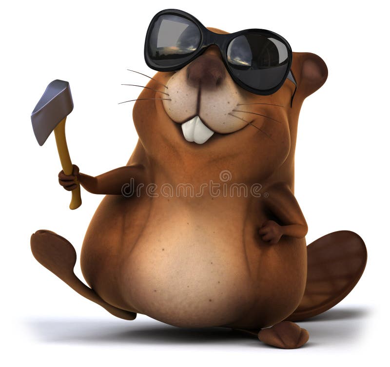 Fun beaver stock illustration. Illustration of coon, graphic - 53266570