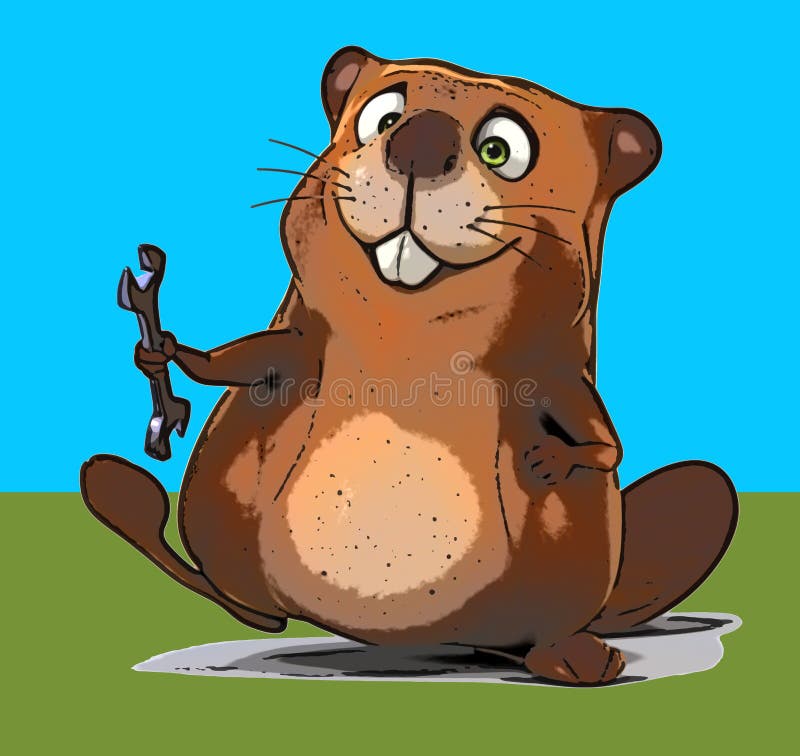 Fun beaver stock illustration. Illustration of coon, river - 66758450
