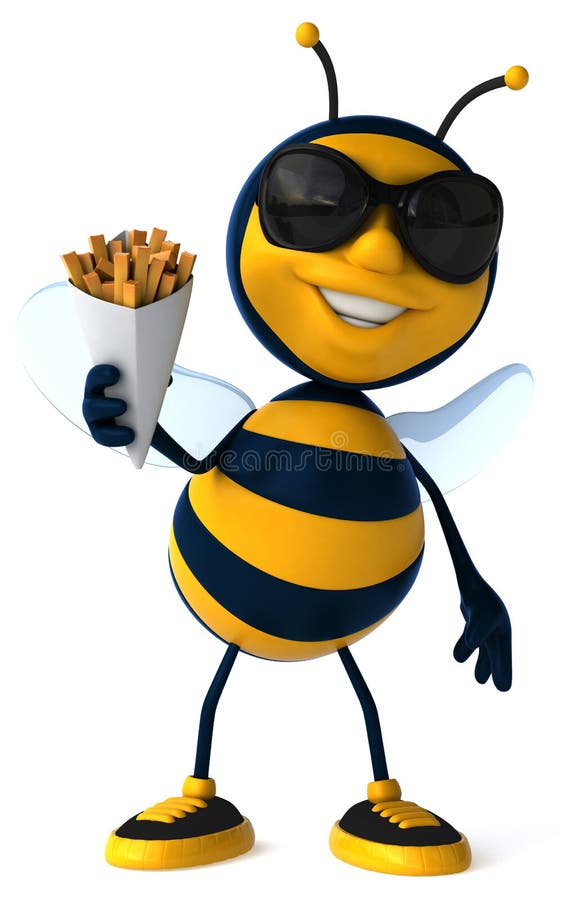 Fun bee stock illustration. Illustration of buzz, yellow - 48021493