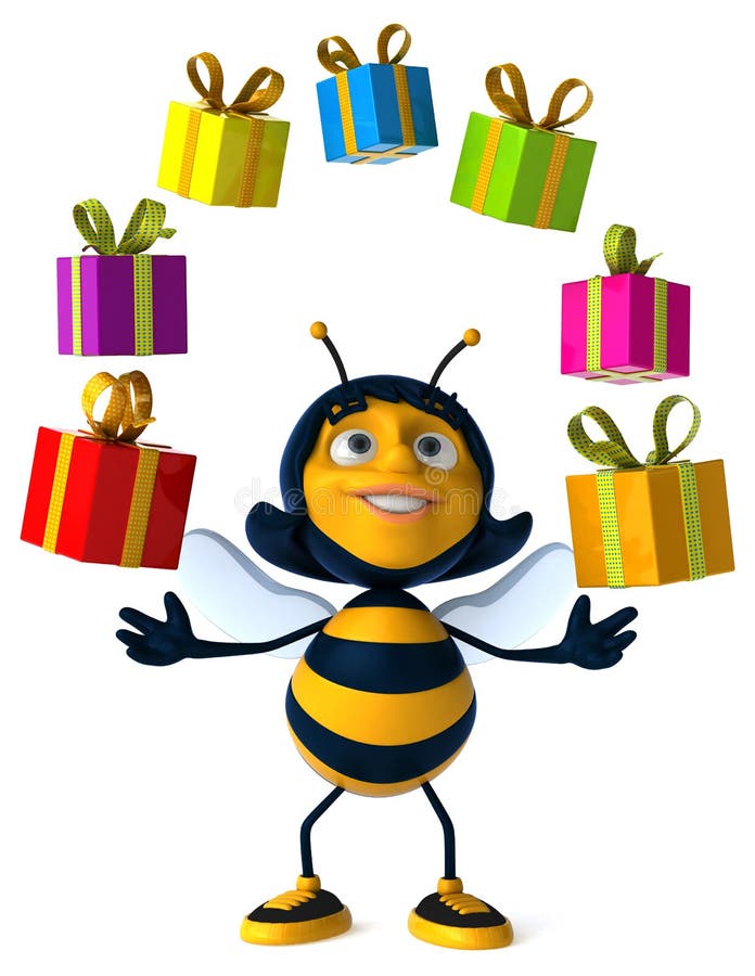 Fun bee stock illustration. Illustration of character - 55173529