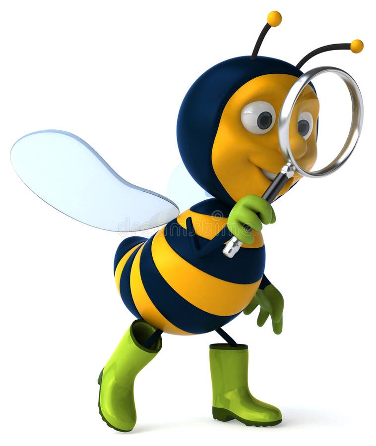 Fun bee stock illustration. Illustration of green, golden - 53823636