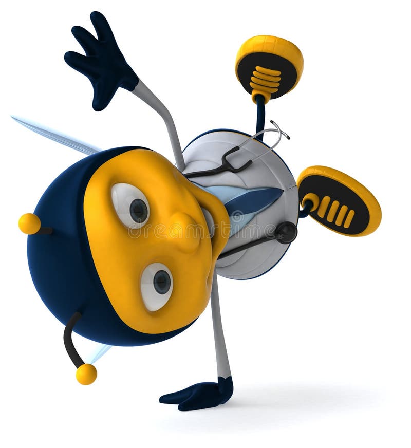 Fun bee stock illustration. Illustration of buzz, cartoon - 57612822