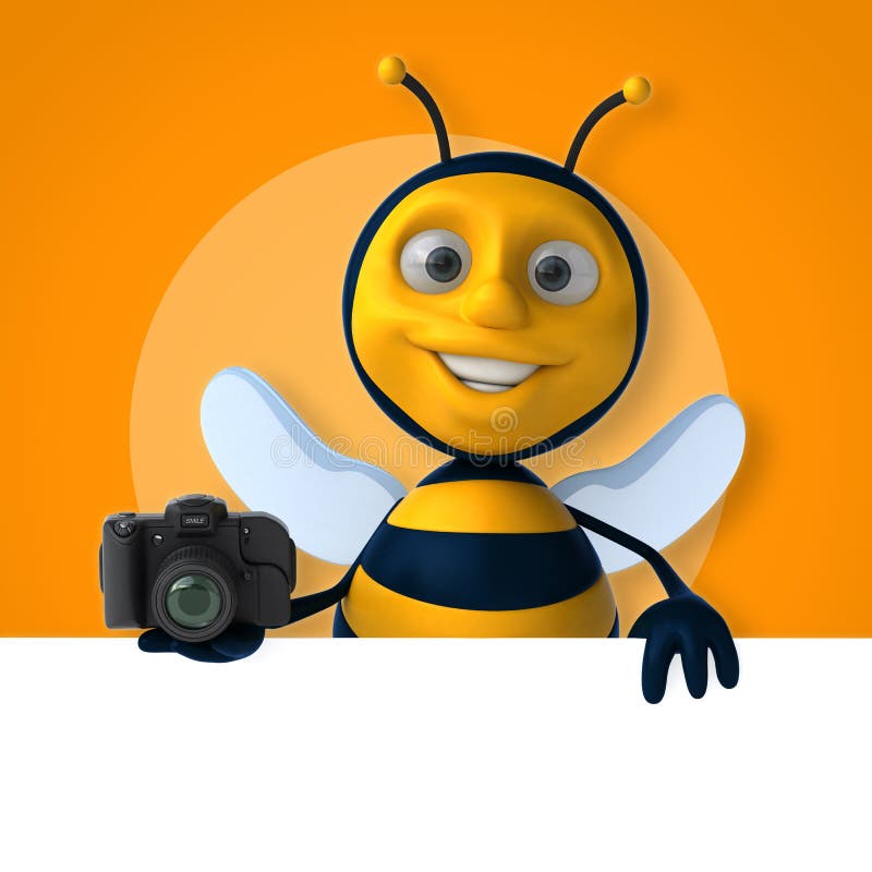 Fun bee stock illustration. Illustration of cartoon, clipart - 70982476
