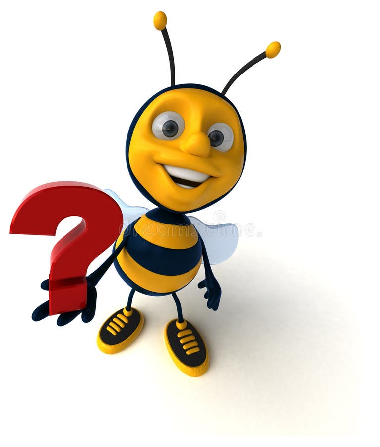 Fun bee stock illustration. Illustration of question - 71892523