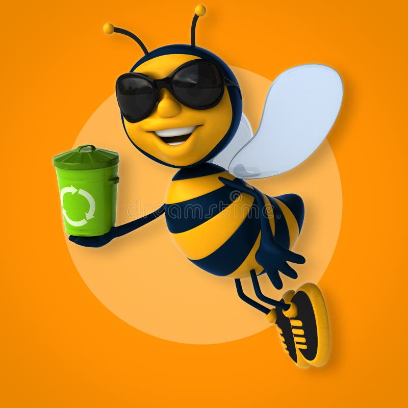 Fun bee stock illustration. Illustration of honey, isolated - 73716923