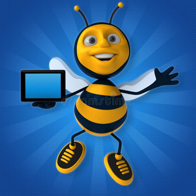 Fun bee stock illustration. Illustration of wing, tablet - 74273697