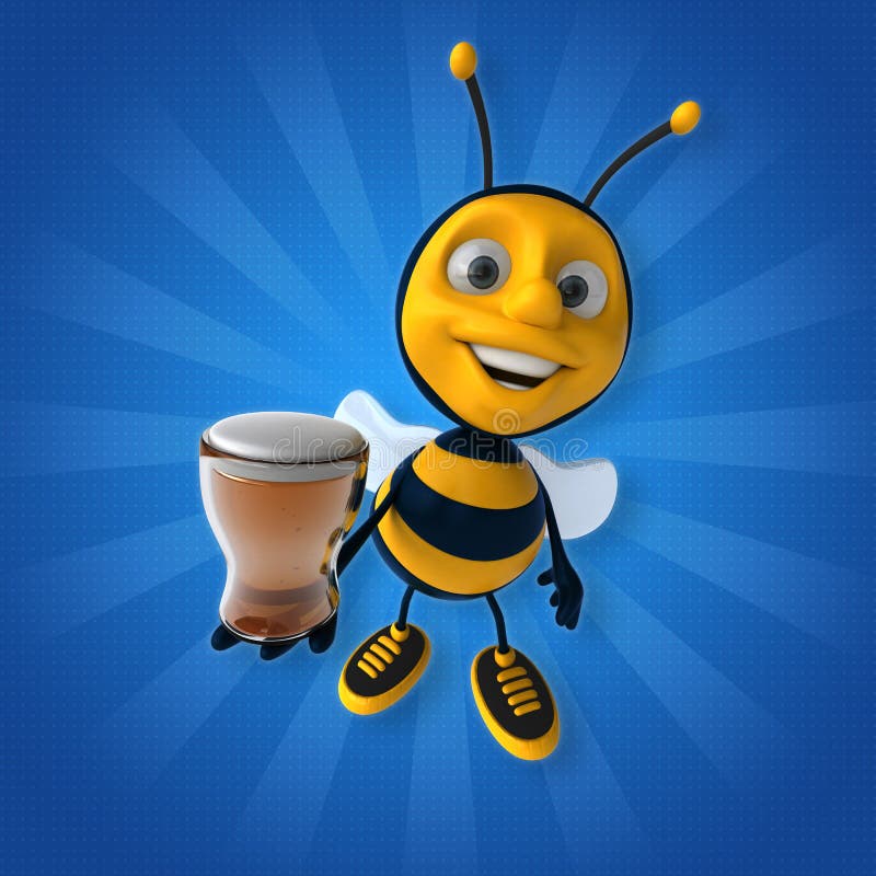Fun bee stock illustration. Illustration of buzz, drink - 76465224