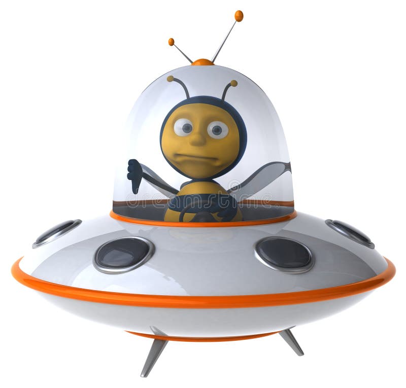 Fun bee stock illustration. Illustration of saucer, alien - 81645124