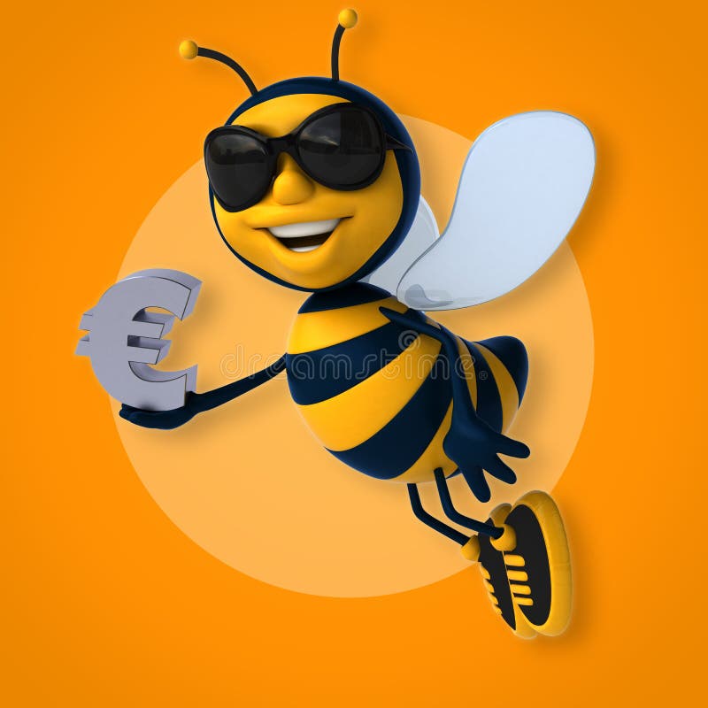 Fun bee stock illustration. Illustration of yellow, flight - 84792477