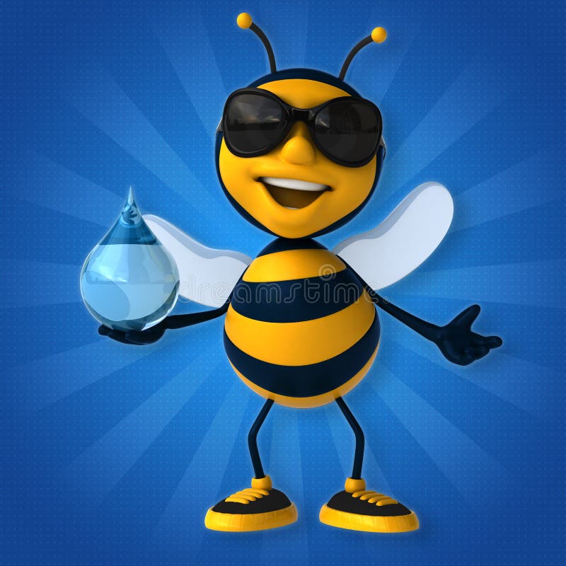 Fun bee stock illustration. Illustration of golden, waterdrop - 84794507