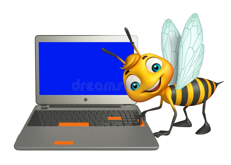 Fun Bee cartoon character stock illustration. Illustration of ...