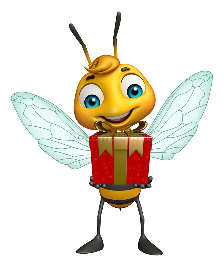 Fun Bee Cartoon Character Gift Box Stock Illustrations – 46 Fun Bee ...