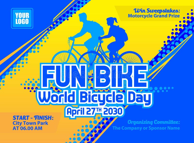 Fun Bike Grunge Backdrop. World Bike Day Stock Vector - Illustration of ...