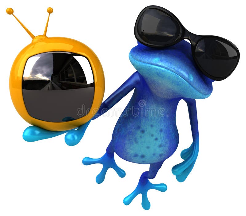Fun Blue Frog - 3D Illustration Stock Illustration - Illustration of ...
