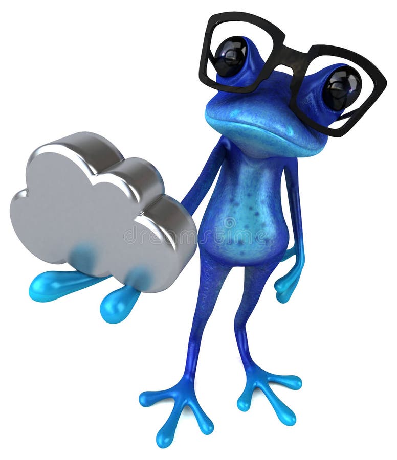 Fun Blue Frog - 3D Illustration Stock Illustration - Illustration of ...
