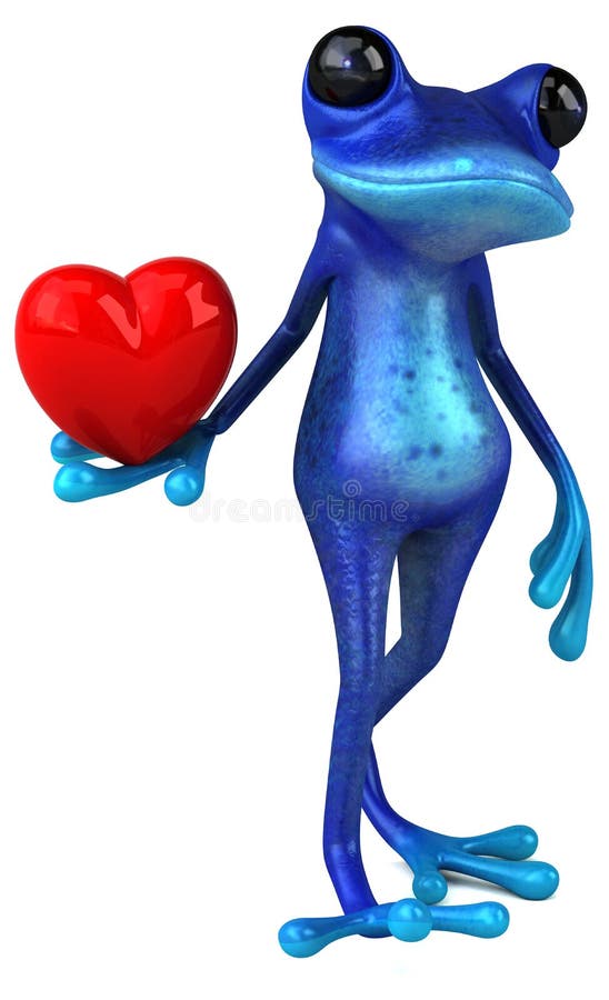 Fun Blue Frog - 3D Illustration Stock Illustration - Illustration of ...