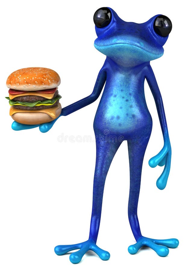 Fun Blue Frog - 3D Illustration Stock Illustration - Illustration of ...