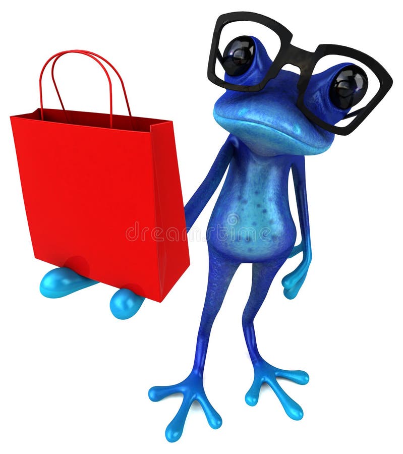 Frog shopping stock illustration. Illustration of slimy - 8941259