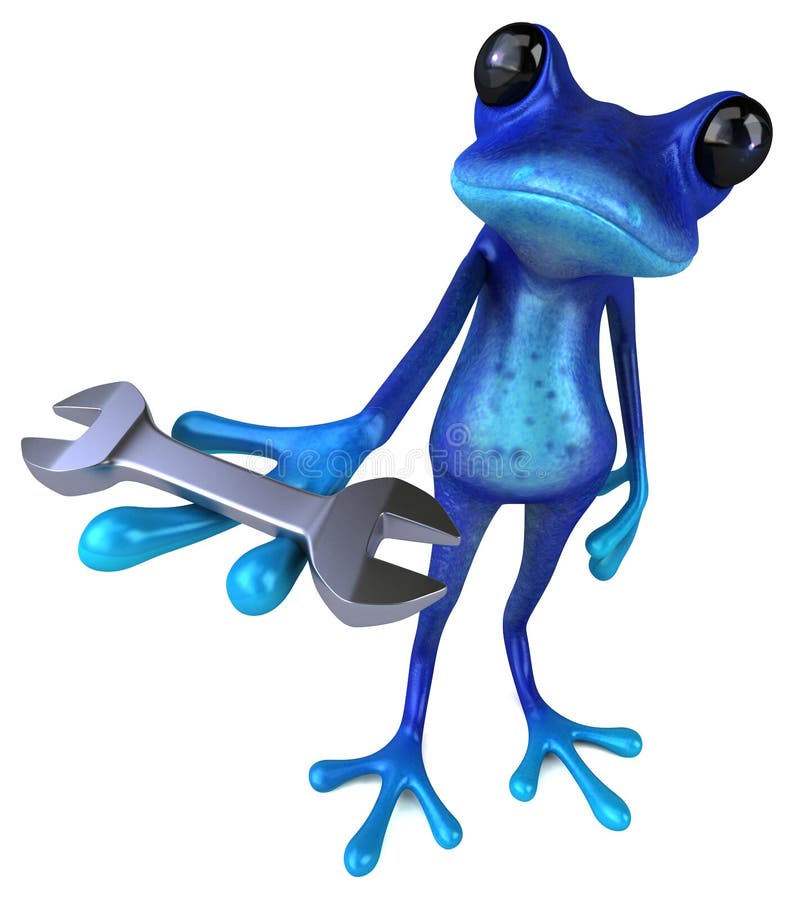 Fun Blue Frog - 3D Illustration Stock Illustration - Illustration of ...