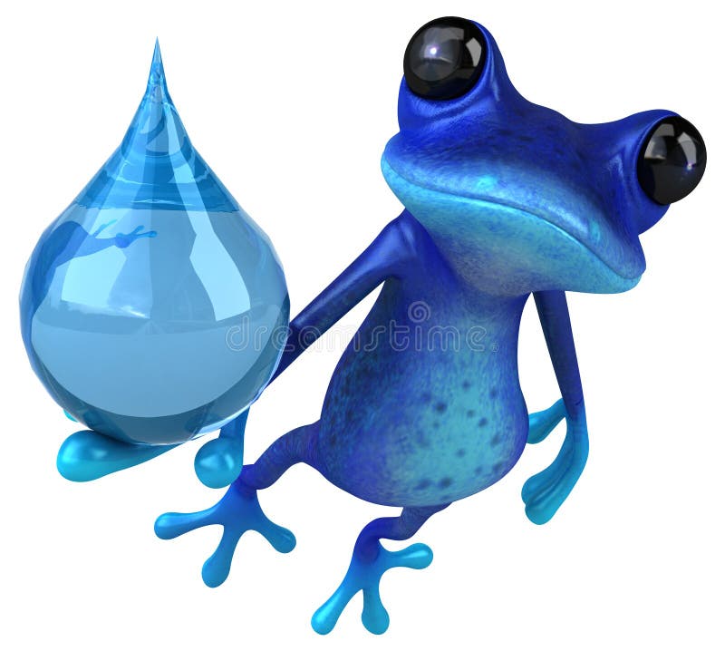 Fun Blue Frog - 3D Illustration Stock Illustration - Illustration of ...
