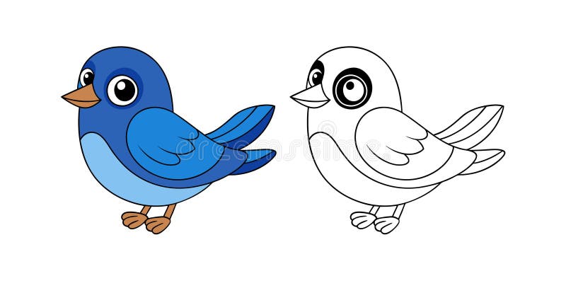Fun Bluebird Coloring Activity Stock Vector - Illustration of graphic ...