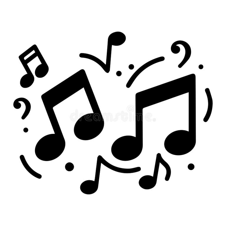 Fun, Bold Musical Notes Dynamic Shapes and Expressive Rhythm Elements ...
