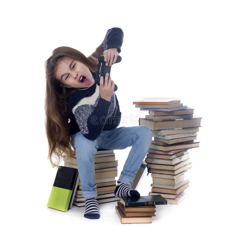 Fun about books stock photo. Image of studio, adventure - 204298306