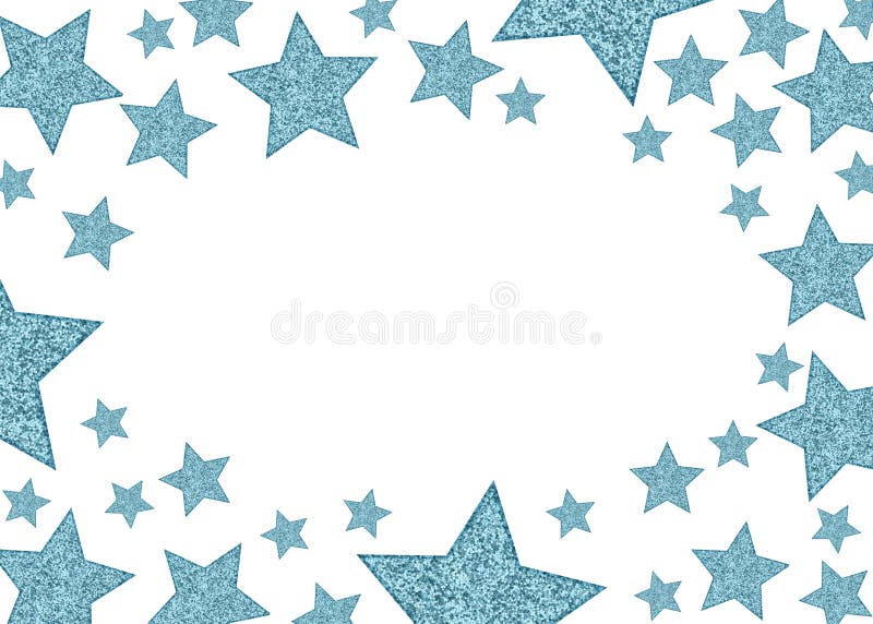 Fun Border with Blue Star Isolated on White Stock Illustration ...