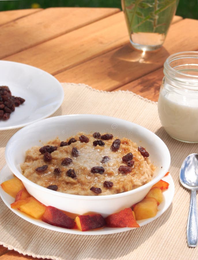 Fun Breakfast stock image. Image of raisens, oatmeal - 10063239