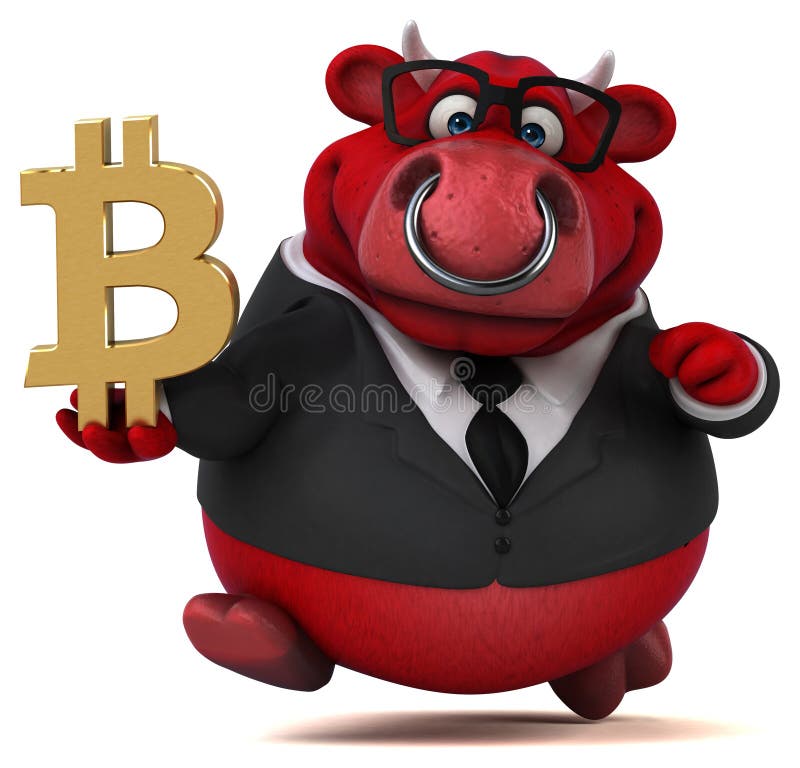 Fun bull - 3D Illustration stock illustration. Illustration of bull ...