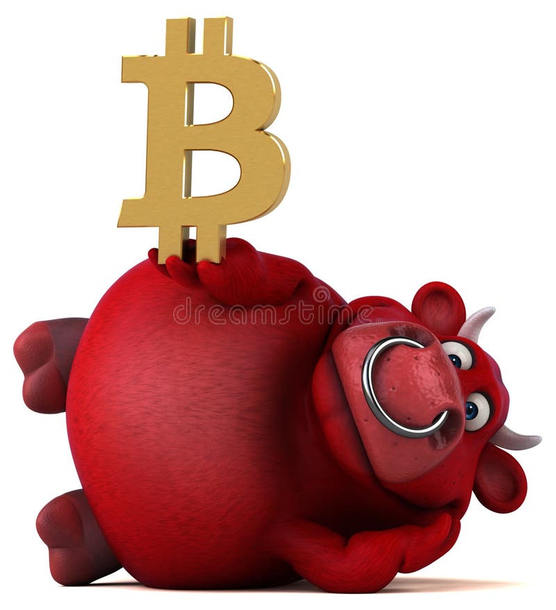 Fun bull - 3D Illustration stock illustration. Illustration of profit ...