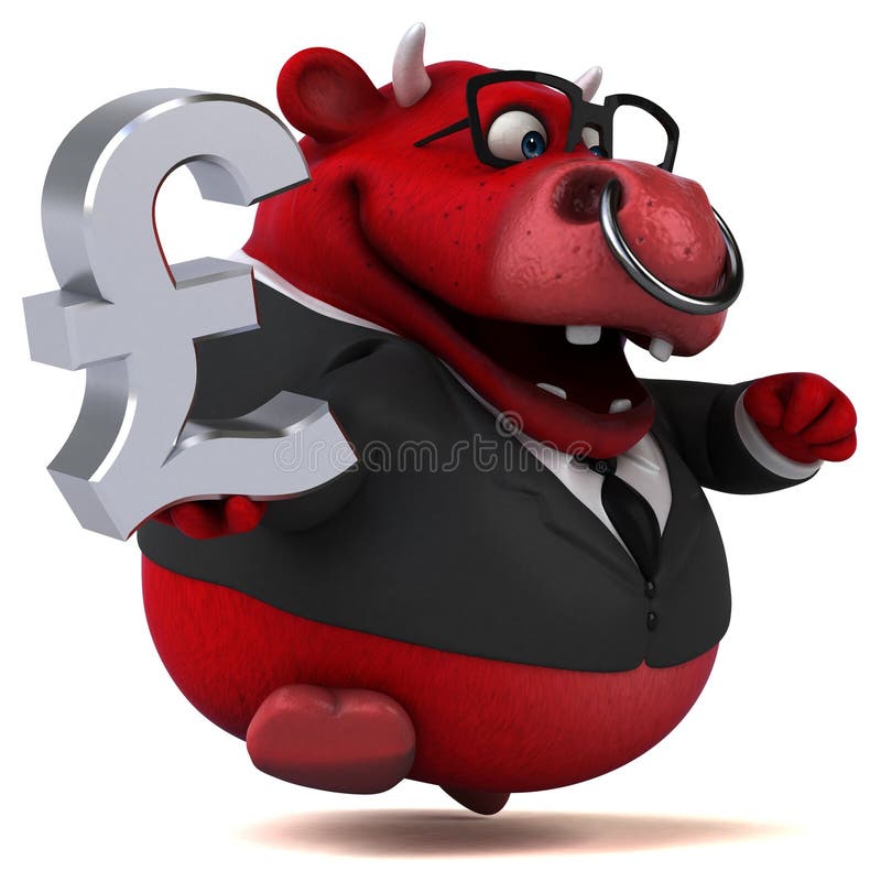 Fun bull - 3D Illustration stock illustration. Illustration of england ...