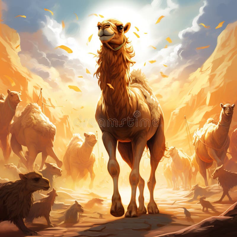 Fun camel stock illustration. Illustration of safari - 293680932