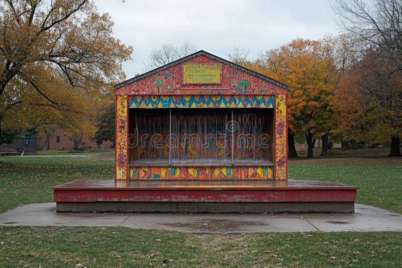 A Fun Carnival Scene Featuring a Dunking Machine with Playful ...