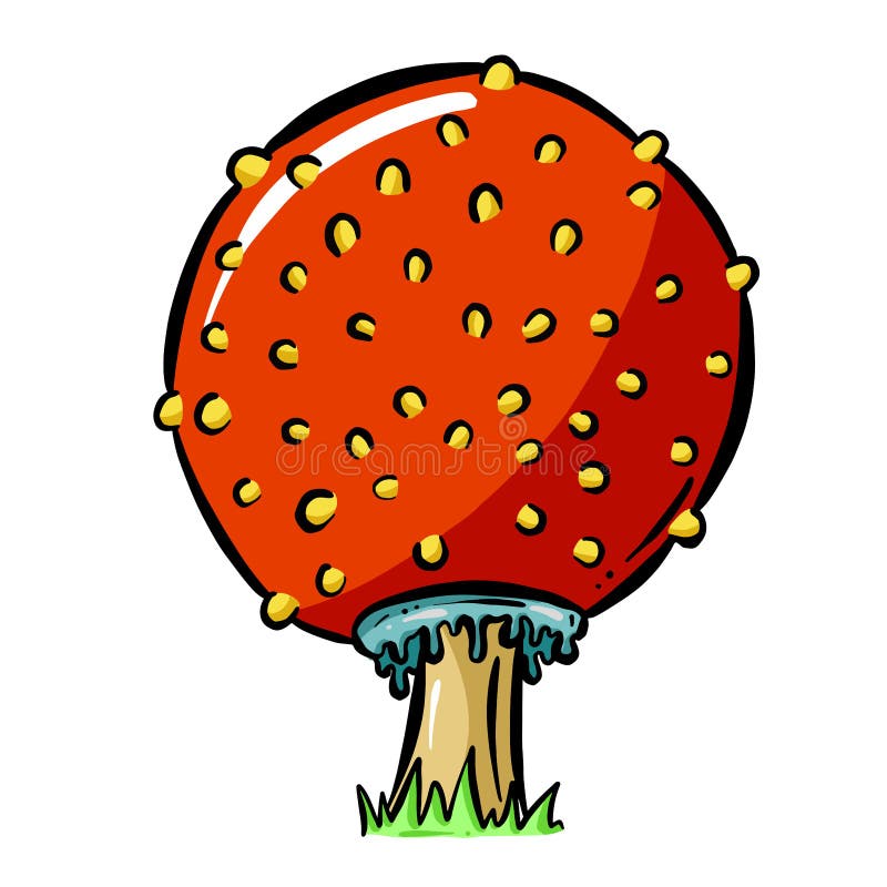 Fun Cartoon Mushroom Toadstool Character Vector Illustration Stock ...