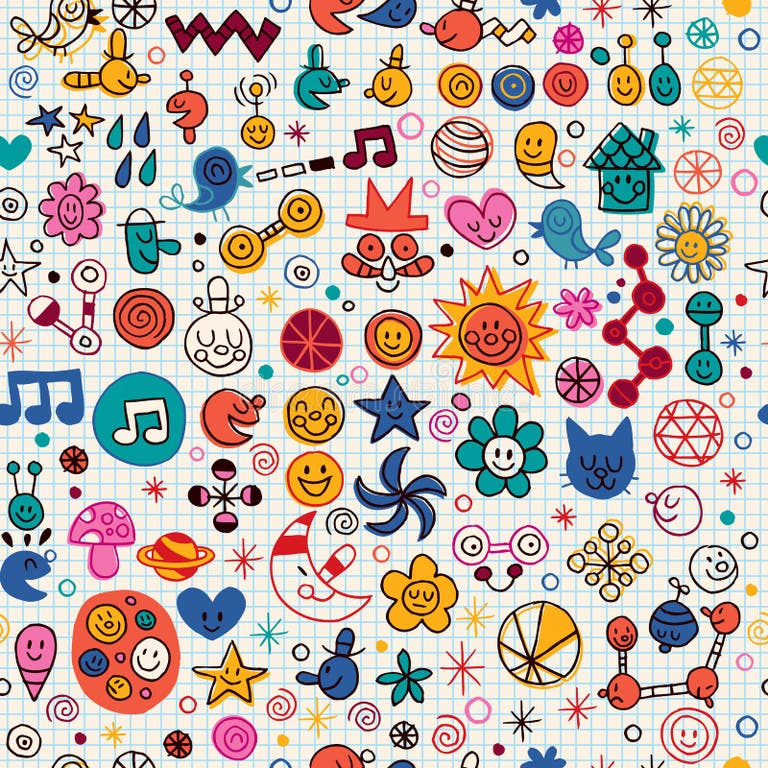 Fun cartoon pattern stock vector. Illustration of celebrate - 26938516