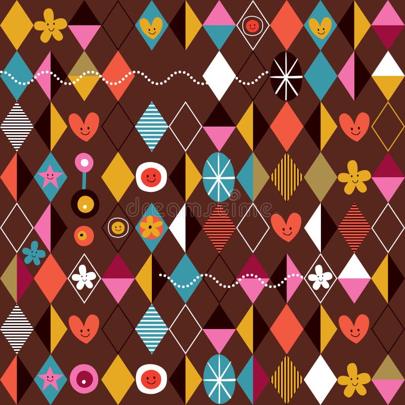 Fun cartoon pattern stock vector. Illustration of joyful - 27385024