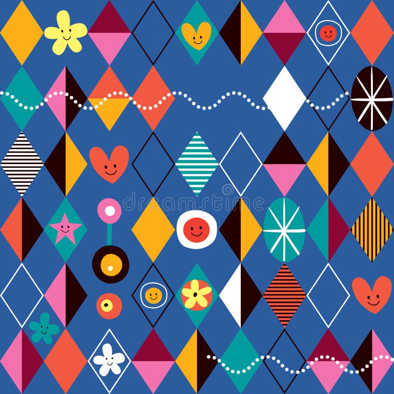 Fun cartoon pattern stock vector. Illustration of joyful - 27385024