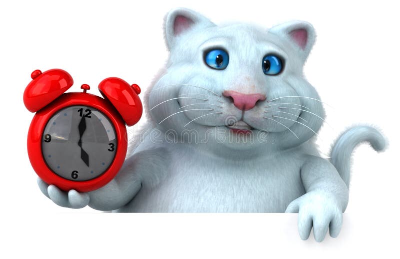 Fun cat - 3D Illustration stock illustration. Illustration of kitty ...