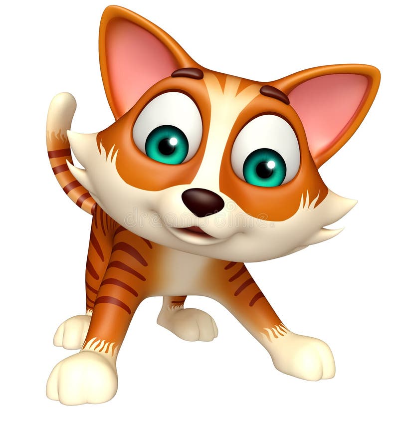 Fun Cat Funny Cartoon Character Stock Illustration - Illustration of ...