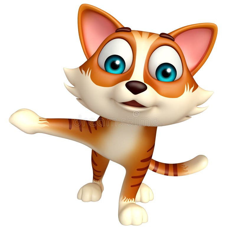 Fun Cat Funny Cartoon Character Stock Illustration - Illustration of ...