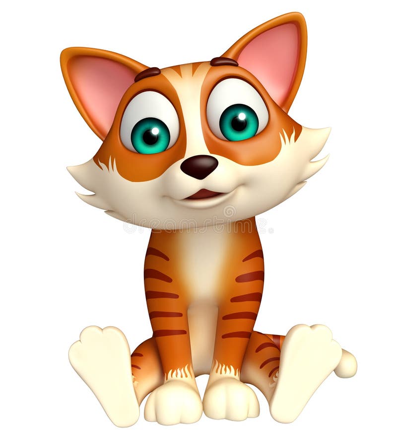 Fun Cat Funny Cartoon Character Stock Illustration - Illustration of ...