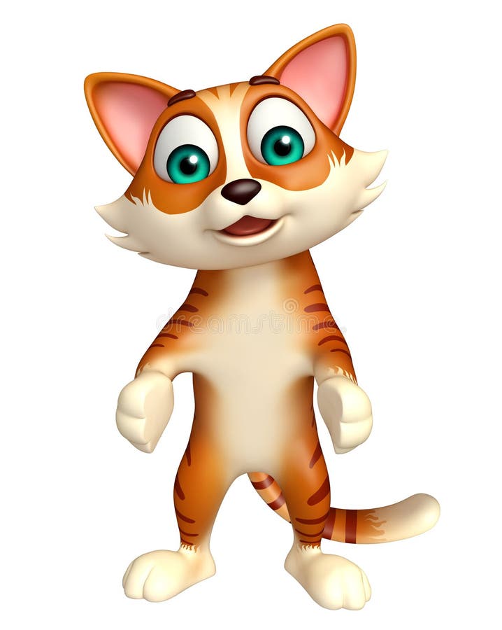 Fun Cat Funny Cartoon Character Stock Illustration - Illustration of ...