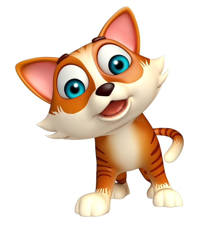 Fun Cat Funny Cartoon Character Stock Illustration - Illustration of ...